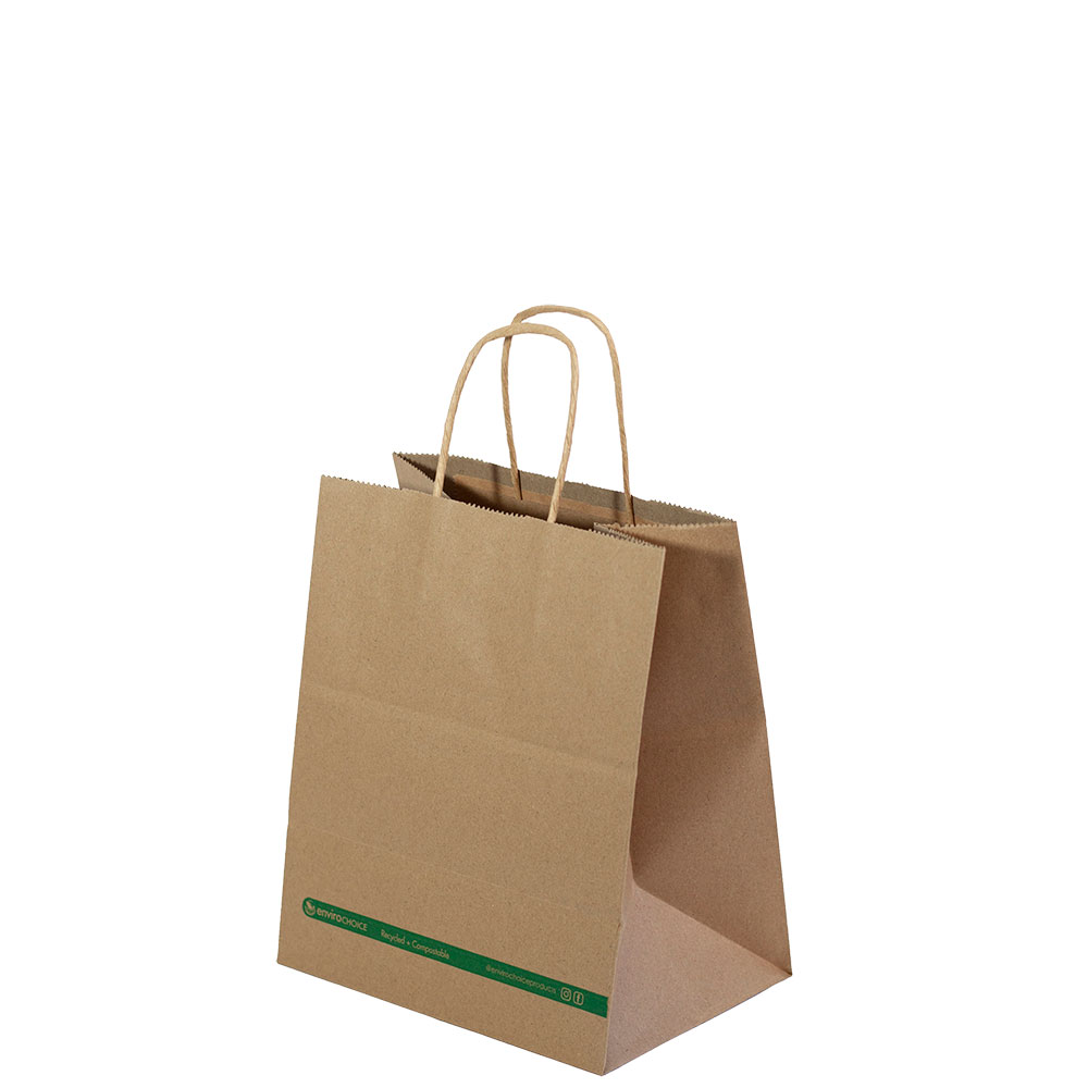Paper Carry Bags - Paper Carry Bag Twist Handle Kraft Small 220Hx220W ...